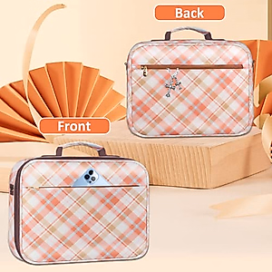 Large Bible Cover with Shoulder Strap, Bible Carrying Case with Handles, Bible Protective with Pen Slots, Bible Book Carrier Bible Accessories, Bible Case for Women, Bible Bag for Girl - Plaid