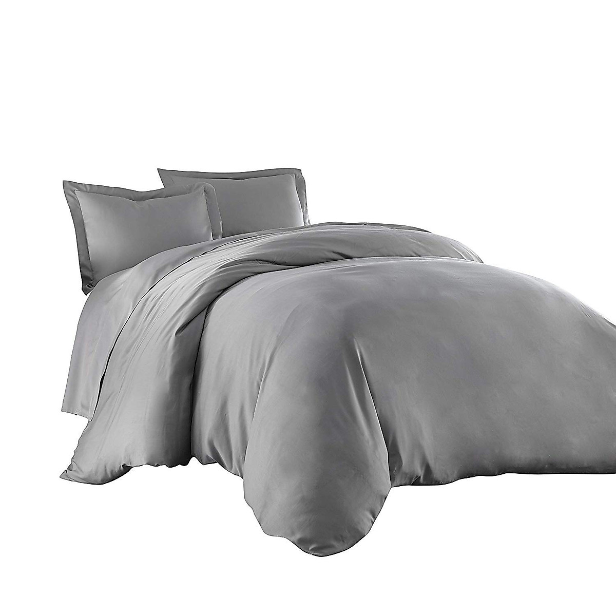 Sterling Creek 3-Piece 100% Viscose Derived from Bamboo Duvet Cover Set Oversized King, Light Gray - Silky Smooth Buttery Soft Cooling Duvet Cover for All Season