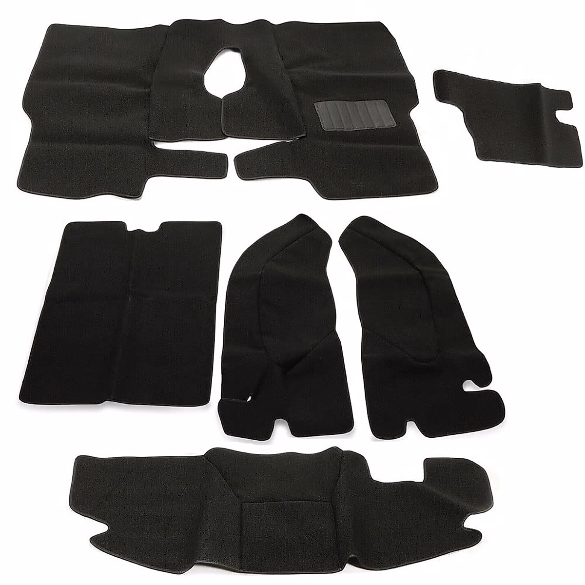 6 Pieces Full Set Carpet Kit Floor Mat Black for Jeep Wrangler TJ 1997-2006