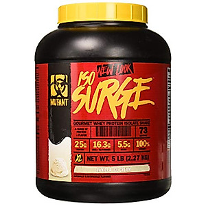 Mutant ISO Surge Whey Protein Isolate Powder Acts Fast to Help Recover, Build Muscle, Bulk and Strength, 5 lb (Vanilla Ice Cream)
