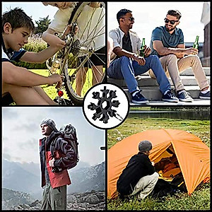 18 in 1 Snowflake Multi Tool, Stocking Stuffers for Men, Christmas Gifts for Dad Husband Boyfriend, Birthday Gift Ideas for Men, Stainless Steel Tool Wrench, Screwdriver Kit with Premium Keychain