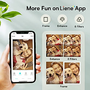 Liene Photo Printer, 2x3” Mini Portable Instant Photo Printer Bundle w/ 50 Zink Adhesive Paper, Bluetooth 5.0, Compatible w/iOS & Android, Small Picture Printer for iPhone, Smartphone, Green