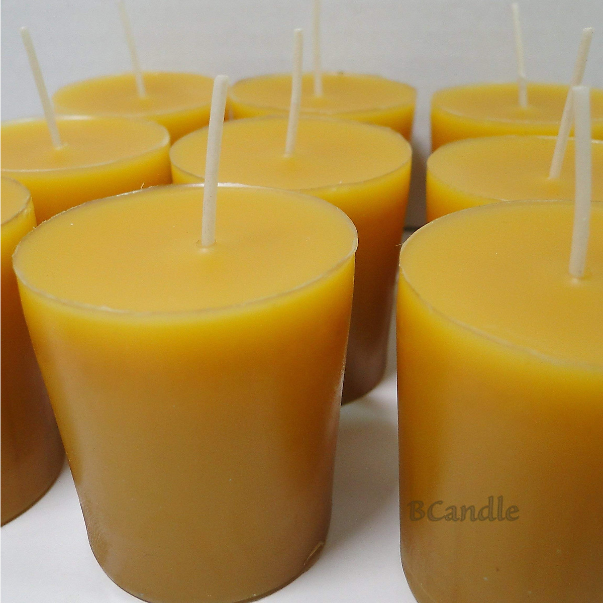 100% Pure Beeswax Votives Candles Organic Hand Made - 2" Tall, 1.5" Thick (Pack of 3) and Glass Votive Candle Holder