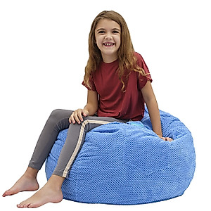 EMMandSOPHIE Kids Bean Bag Chair - Bean Bag Chair Kids- Toddler Bean Bag Chair- Bean Bag Stuffed Animal Storage -Bean Bag Chairs for Kids -Stuffed Animal Bean Bag Storage - Kid Bean Bag Chair
