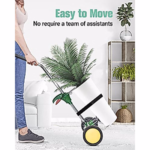 BRILAW Plant Dolly Caddy for Potted Plant,Adjustable Grip Arm Garden Flower Pot Mover with Fastening Cinch Strap