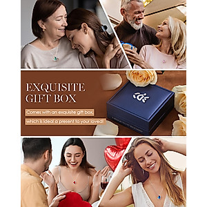 CDE Love Heart Pendant Necklaces for Women Silver Tone Rose Gold Tone Birthstone Christmas Jewelry Gifts for Women Birthday/Anniversary Day/Valentine's Day (Crystals, White Gold Plated-01 & 07-January & July Ruby Red Siam Garnet)