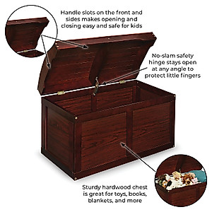 Badger Basket Kid's Hardwood Barrel Top Toy Box Storage Chest with Safety Hinge - Cherry
