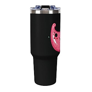 Cute Stomach 40oz Water Bottle Double Wall Insulated Tumbler with Handle Leakproof Travel Mug Deep Blue-style