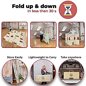 MARBS Baby Play Mat for Infants 77"x70" - Foldable Playmat for Babies and Toddlers, Easy to Clean Foam Play Mat for Baby, Thick Baby Floor Mat for Crawling, Folding Baby Mat for Floor, Kids Play Mat