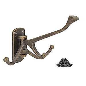 OVOV Rustic Tirple Swivle Hook Zinc Alloy Wall Mounted Coat Hook Multifunctional Foldable Decoration Robe Hook(Antique Bronze)