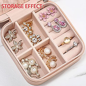 Semyifu Travel Jewelry Case Personalized Jewelry Box Jewelry Travel Organizer Small Jewelry Box for Women, Jewelry Travel Case Earring Organizer Ring Box