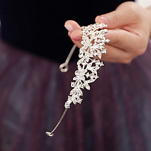 JWICOS Wedding Crowns for Women Tiaras and Crowns for Bride Birthday Crowns for Women Girls Princess Crowns and Tiaras for Girls Birthday Tiaras for Girls Tiara for Women (Silver)