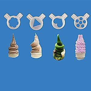 Zohn.Linda 9 In 1 Set Fantastic Modeling Caps Fittings Soft Serve Ice Cream Machine Spare Parts Lids Nozzle Accessories 29mm Inner Diameter(Check the size before order)