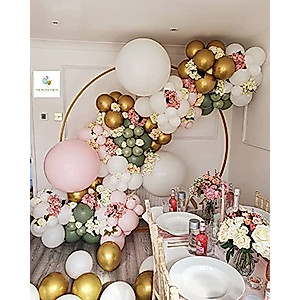 126PCS Sage Olive Green Pink Gold Safari Jungle Balloons Balloon Garland Arch Kit, Safari Jungle Theme Birthday Baby Bridal Shower Party Decorations Supplies for Boy