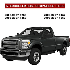 Turbo Intercooler Boots Clamps Kit Intercooler Hose Compatible with 2003-2007 Ford F250 F350 6.0L Diesel