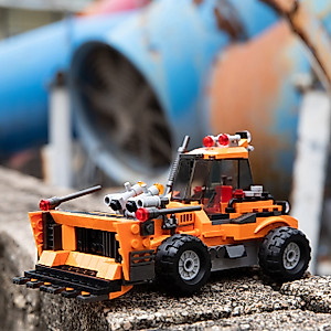 Block Builder Bulldozer Block Set (521pcs) and Construction Forklift. Two Building Kits in one Set! Toy Blocks Suitable for Boys and Girls.