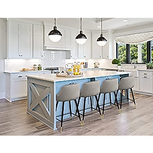 Swivel Barstool Set of 2: 25" Counter Height Bar Stools, Modern Bar Stools for Kitchen Island, Velvet Counter Stool with Back,Island Chairs for Kitchen Counter, 2 Counter Stools, Grey Bar Chair