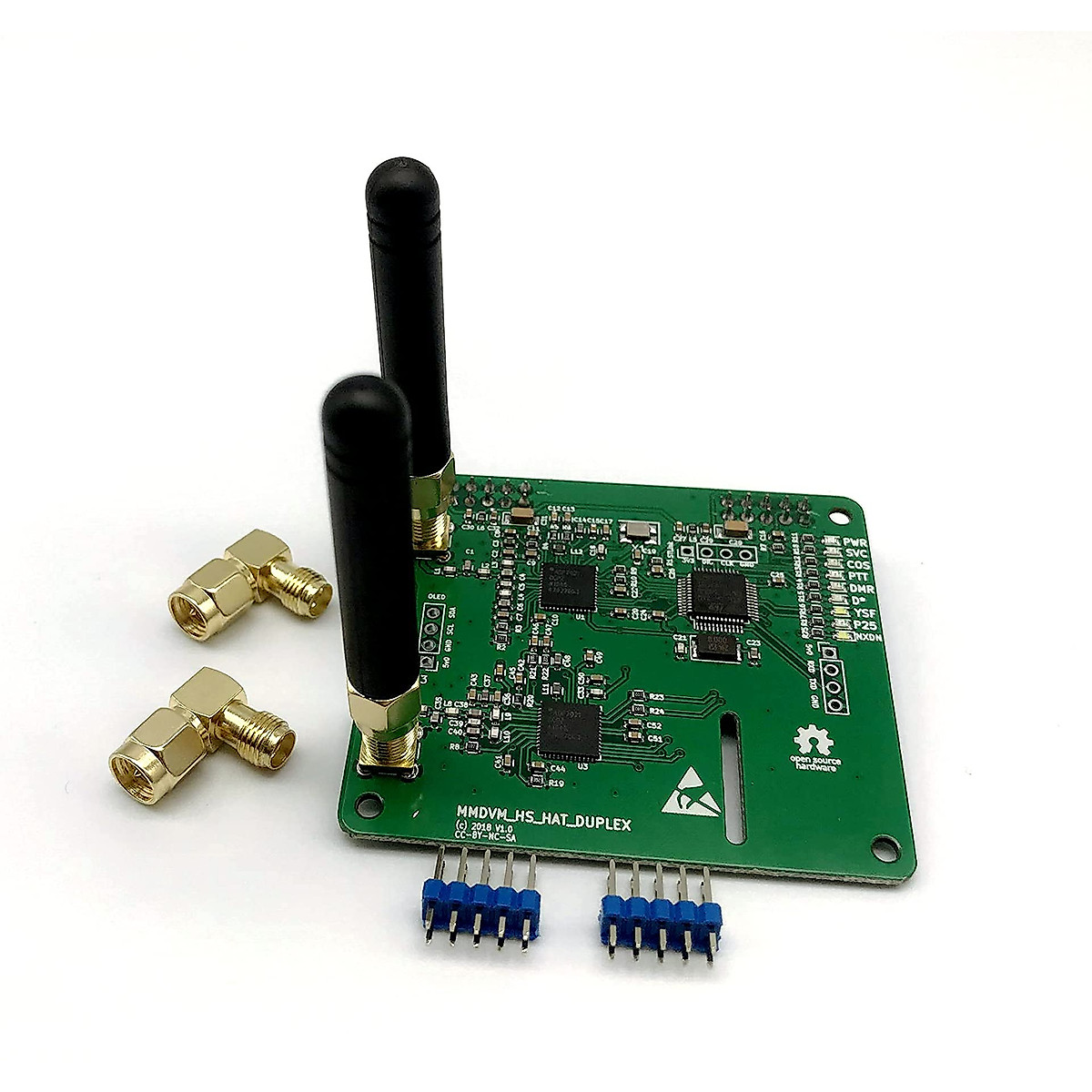 MMDVM Duplex Hotspot Module Dual Hat with 0.96 OLED Display V1.5.2 Support P25 DMR YSF NXDN DMR Slot 1 + Slot 2 for Raspberry pi (Without OLED)