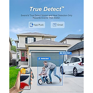 Swann 4K Master Security Camera System, 80° Wide Angle for Indoor/Outdoor Wired Home Surveillance, 8 Channel NVR with 2TB HDD, 4X Dome IP Cameras, Vandal-Resistant, Night Vision, True Detect,876804D