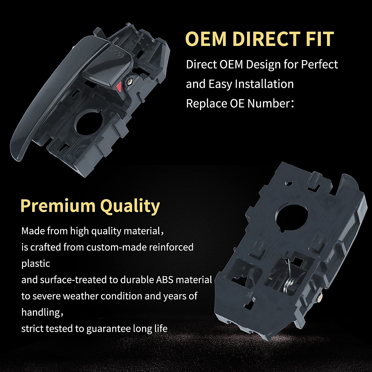 CROSSPASSION Interior Door Handles,Front Left & Right Driver Side,for 2001 2002 2003 2004 2005 2006 for Hyundai Elantra,Replace 83452/83453/826102D000CA/826202D000CA