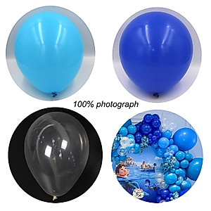 Blue Balloon Garland Arch Kit-160pcs, Small&Large Klein Blue Light Blue Balloons Party Supplies For Birthday Party, Baby Shower, Luca Theme Party, Ocean Party, Shark Party