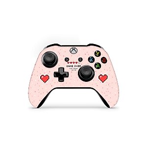 ZOOMHITSKINS Controller Skin Compatible with X1 S and X1 X, Vinyl Sticker Technology, Game Over Pixel Heart Red Cute Kawaii Pink, Durable, 1 Skin, Made in The USA