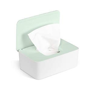 Diaper Wipes Dispenser Baby Wipes Case, Baby Wipe Holder Keeps Wipes Fresh, Non-Slip, Easy Open & Close Wipe Container Green