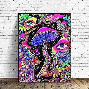 Suyaloo Mushroom Diamond Painting Kits for Adults,5D Full Drill Round Crystal Rhinestone Diamond Art Gem Painting,DIY Mandala Diamond Painting Animals for Home Wall Decor 11.7x15.8inch