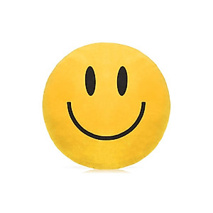 suppies Smiley Face Pillow - Soft Polyester Happy Face Pillow -14" X 14" Cute Pillow for Cute Room Decor - Living Room Decor - Toy - Birthday Gifts for Boys and Girls - 3D Round Throw Pillow