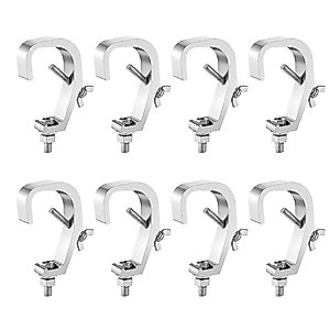 1.18-2 Inch Truss Clamp Stage Lights Clamp, 8PCS WorldLite Premium Stage Lighting C Clamps for DJ Lighting Par Lights Spot Lights, Fit for 30-50mm OD Tube/Pipe, Heavy Duty 110lb Load Capacity