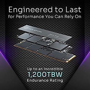 Solidigm™ P44 Pro Series 1TB PCIe GEN 4 NVMe 4.0 x4 M.2 2280 3D NAND Internal Solid State Drive, Read/Write Speed up to 7000MB/s and 6500MB/s, SSDPFKKW010X7X1…