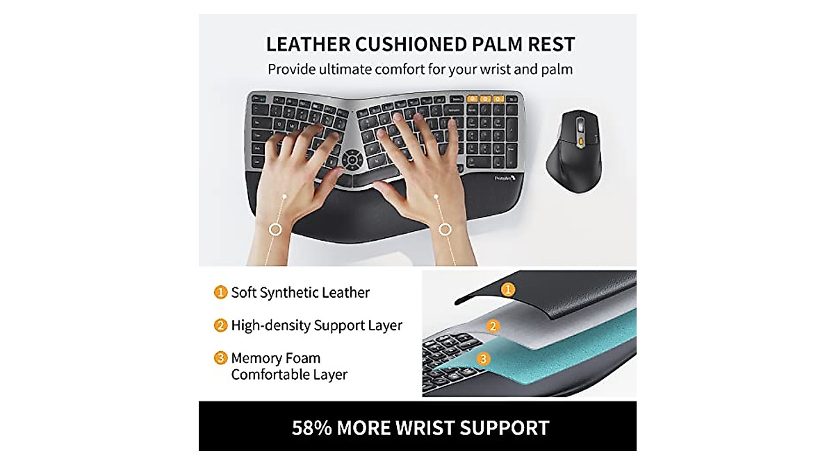 ProtoArc Ergonomic Wireless Keyboard & Mouse Combo