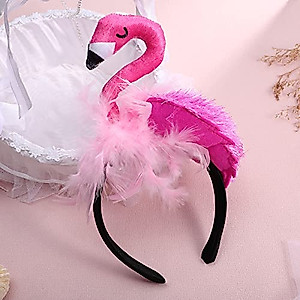 PRETYZOOM Hawaii Flamingo Headband Creative Flamingo Headdress for Hawaii Carnival Tropical Party Hair Accessory