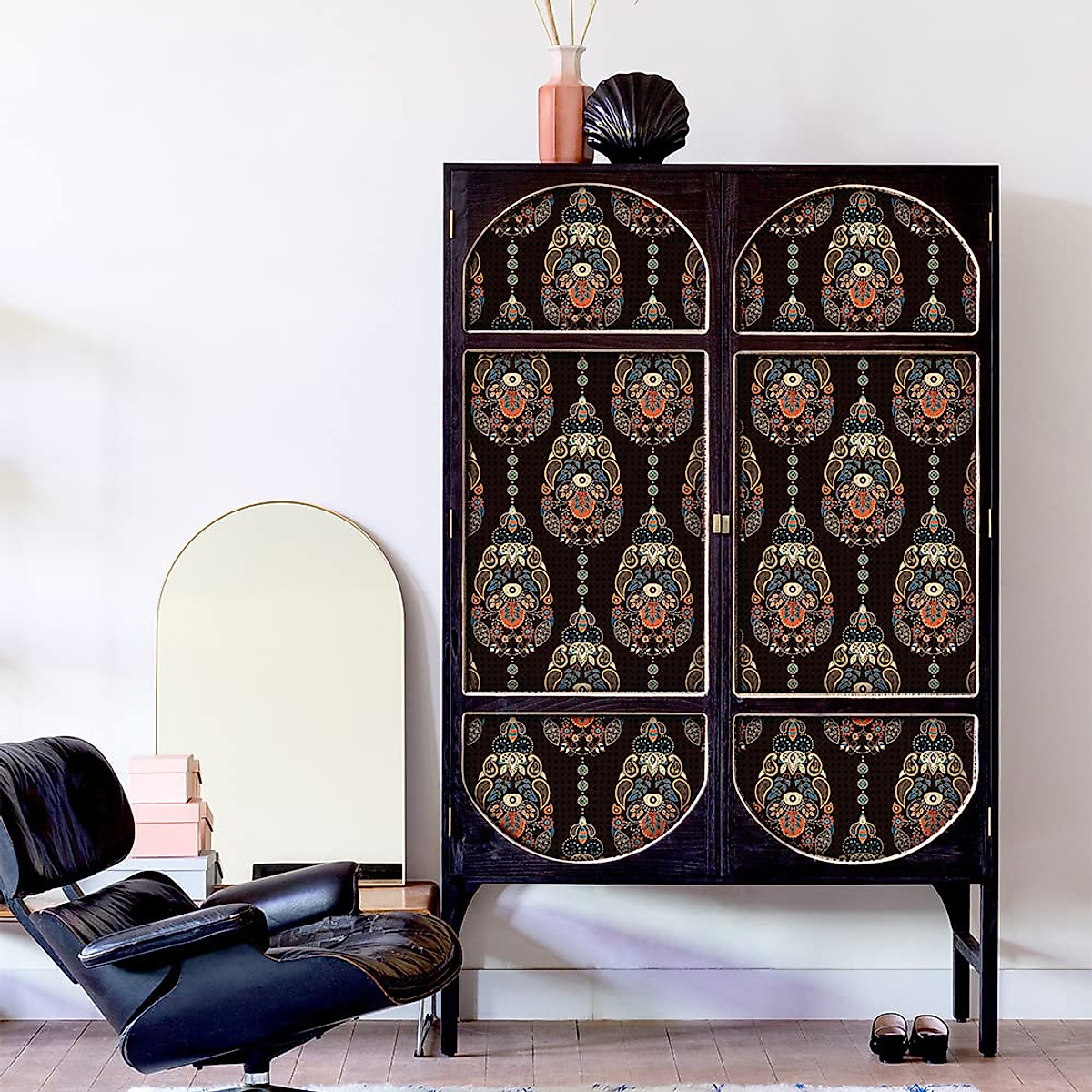 European Style Retro Cabinet Liner Self Adhesive Contact Paper Removable Wallpaper Decorative for Countertop Kitchen Shelf Drawer Liners