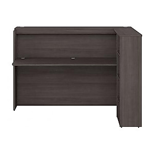 Bush Business Furniture Studio C Reception Desk with Shelves, 72W, Storm Gray