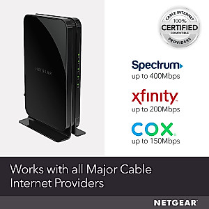 NETGEAR Cable Modem CM500 - Compatible with All Cable Providers Including Xfinity by Comcast, Spectrum, Cox | for Cable Plans Up to 400Mbps | DOCSIS 3.0