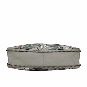 Anuschka Women’s Genuine Leather Expandable Travel Crossbody - Hand Painted Exterior - Floral Passion