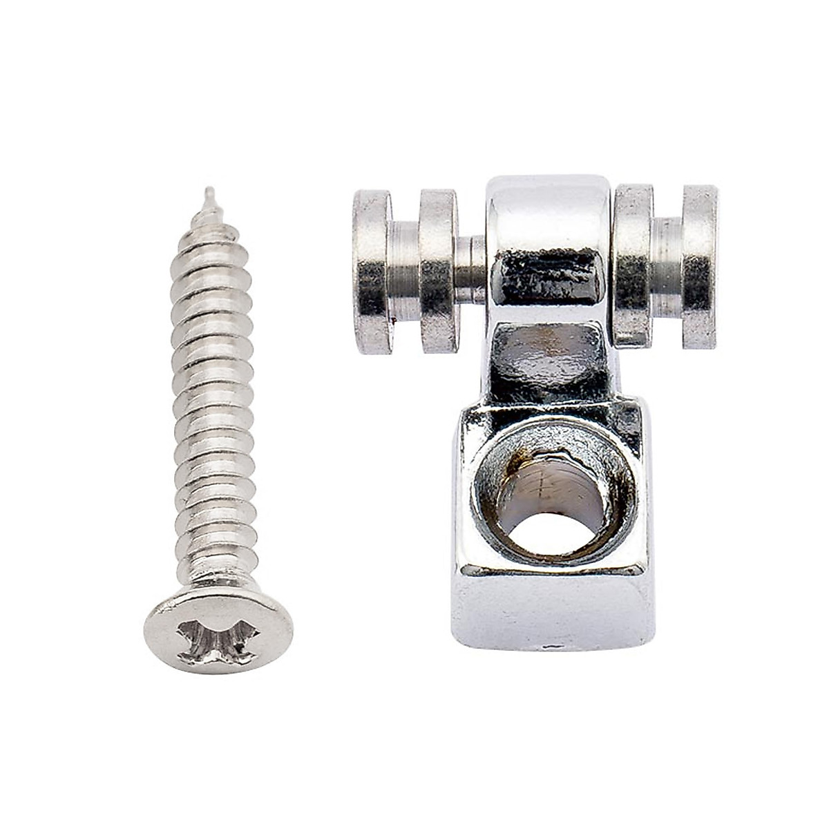 Musiclily Pro Steel Guitar Roller String Guides Roller String Trees Retainer for Strat Stratocaster Tele Telecaster Electric Guitar Replacement, Chrome (Set of 2)