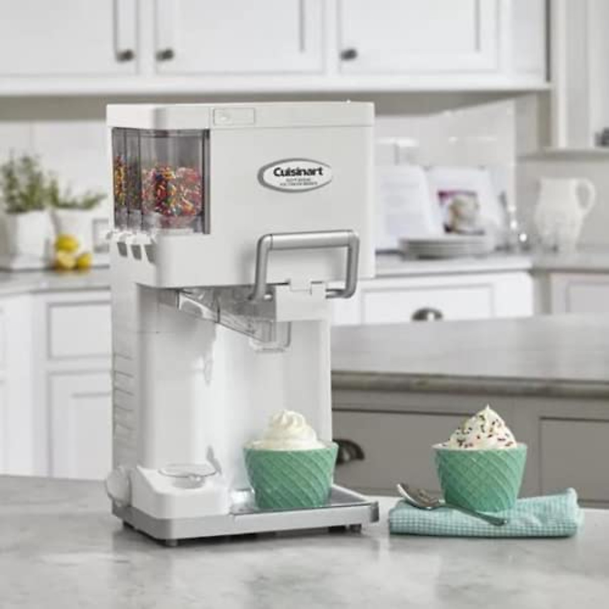 Cuisinart ICE-45P1 Mix-it-in 1.5-Quart Soft Serve Ice Cream Maker, Make Professional Quality Ice Cream, Yogurt, Sorbet and Sherbet from Home, White
