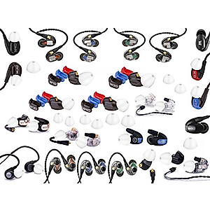 12pcs (N-W-RND) S/M/L Round Comfort Replacement Eartips Adapters Earbuds Compatible with Westone in Ear Earphones Headphones