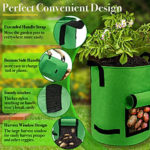 kopotma 5Packs Colorful Potato Grow Bags, Heavy Duty Potato Grow Bags with Flap, Potato Bags for Growing Potatoes Potato Planter Potato Growing Containers Potato Growing Bags, 10Gal