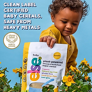 Else Nutrition High Iron Super Cereal For Babies 6 mo+, Made With Real Whole Plants for a Nutritionally Balanced meal, with gluten free carbs and plant protein (Vanilla-High Iron, 6 Pack)