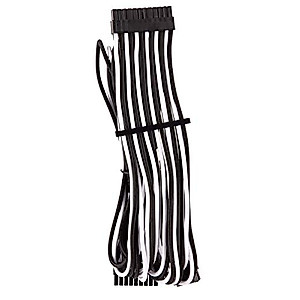 CORSAIR Premium Individually Sleeved PSU Cables Starter Kit – White/Black, 2 Yr Warranty, for Corsair PSUs