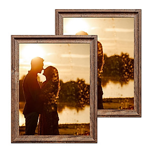 QEQRUG Rustic16x20 Frame Vintage Brown Poster Frames 16x20 Wall Mounting Picture Frames 2 Pack