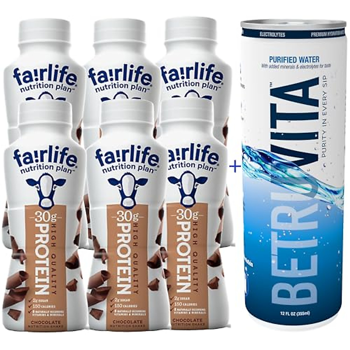 Fairlife Protein Shakes | Nutrition Plan Protein Shake | Chocolate, Vanilla, Strawberry | Core Power Elite | Fair life Protein Shakes Variety Pack |11.5 Fl Oz Pack of 7 | Plus Canned Water to Help you stay Hydrated - Limited Edition