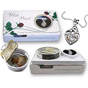 Pearlina Mother Mom Family Necklace Silver-tone Cage Cultured Pearl in Oyster Set w/Stainless Steel Chain 18"