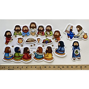 Easter Deluxe Felt Set for Bible Flannel Board Stories 37 Pieces Activity Pages Story He Has Risen Precut Figures Last Supper Crucifixion Resurrection Triumphant Entry Trial Gethsemane