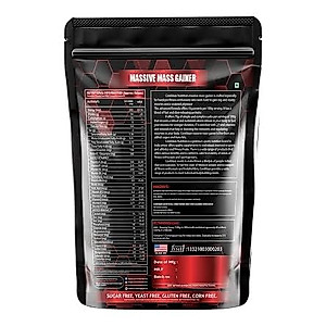Massive Mass Gainer - 1.9 LBS - (1kg) - Chocolate Flavor - Solid (Muscle & Mass GAIN) (Pack of 1)
