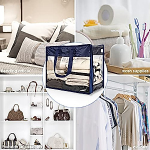 GXaryFulin Clear Storage Bags for Clothes, Blanket, Sweaters, (18''x15''x 9'', Grey)