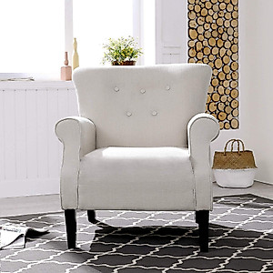 LOKATSE HOME Accent Armchair Single Sofa Modern Comfortable Furniture for Living Room, Club, Bedroom, Beige